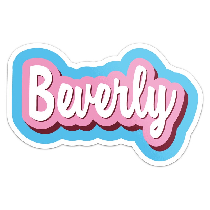 Cartoon Beverly Name Sticker Car Bumper Decal - Etsy