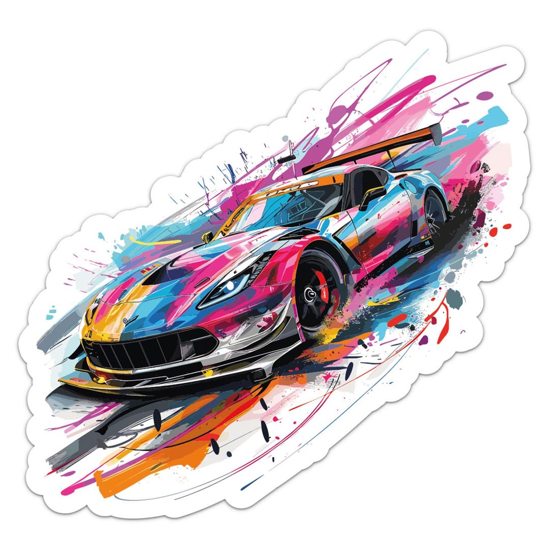 Colorful Auto Racing Car Bumper Sticker Decal - Etsy
