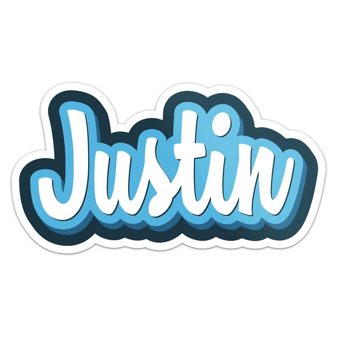 Cartoon Justin Name Sticker Car Bumper Decal - Etsy