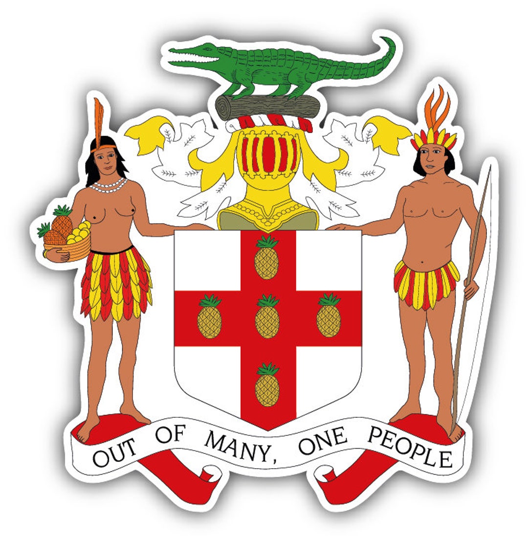 Jamaica Coat of Arms Car Bumper Sticker Decal - Etsy