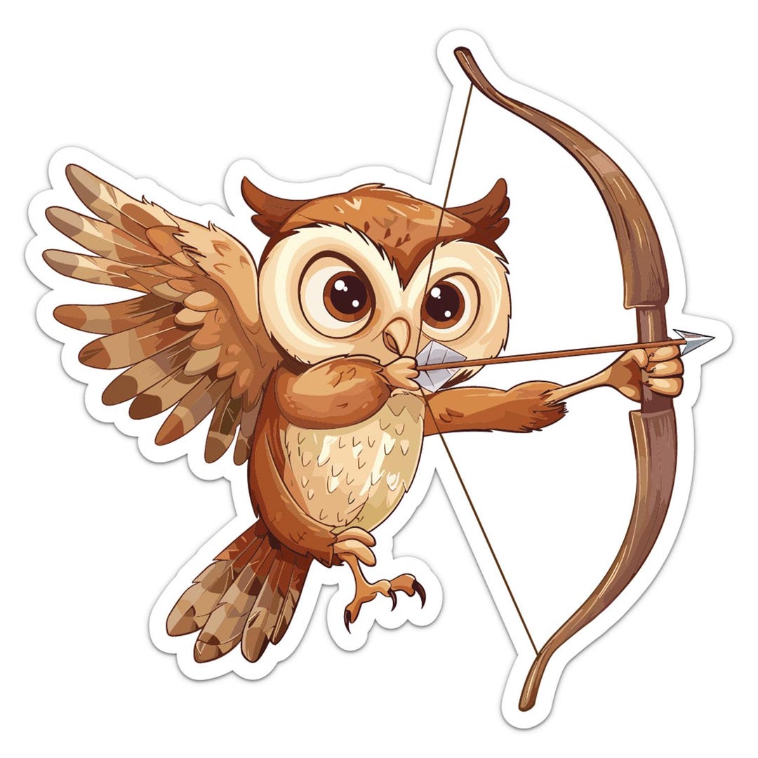 Archery Owl Car Bumper Sticker Decal - Etsy