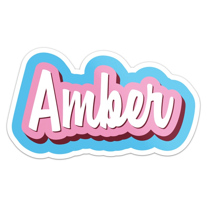 Cartoon Amber Name Sticker Car Bumper Decal - Etsy