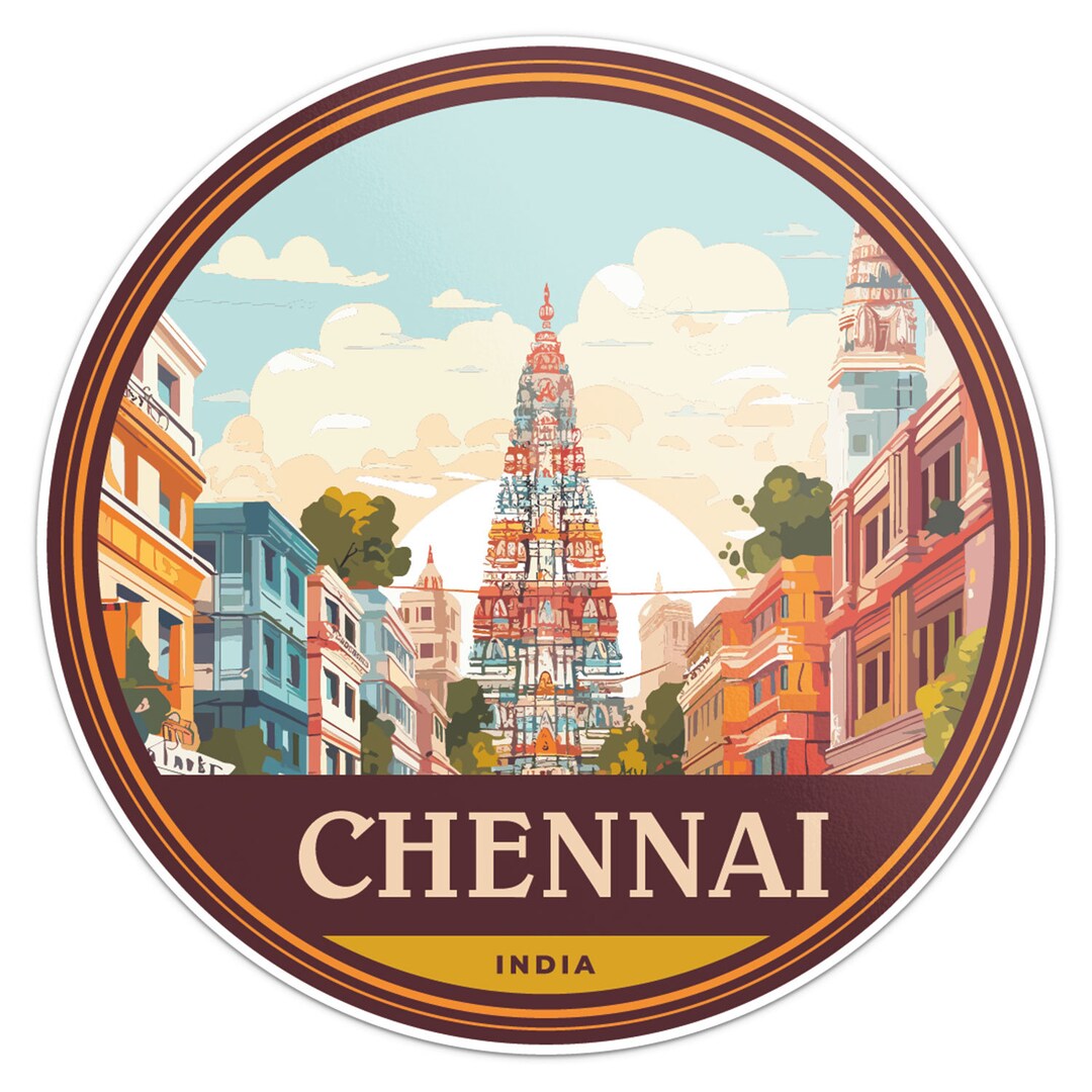 India Chennai City Vinyl Sticker Car Bumper Decal - Etsy