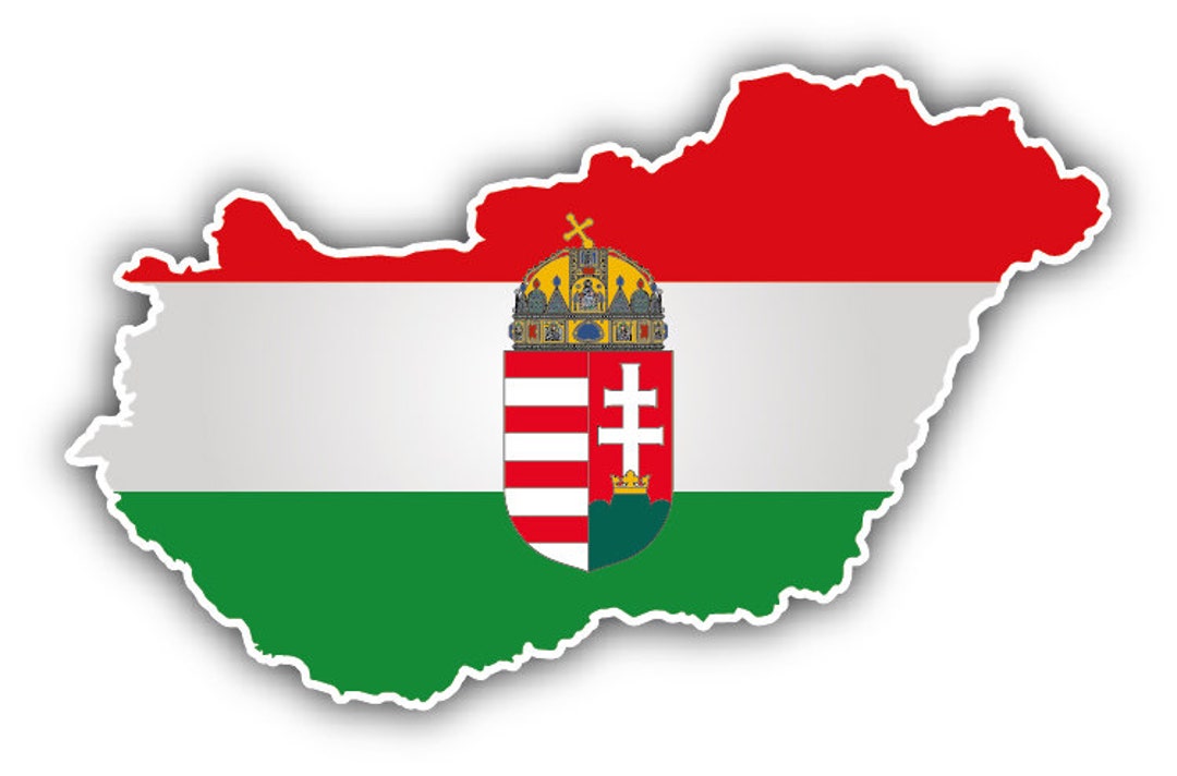 Hungary Map Flag Coat of Arms Car Bumper Sticker Decal - Etsy