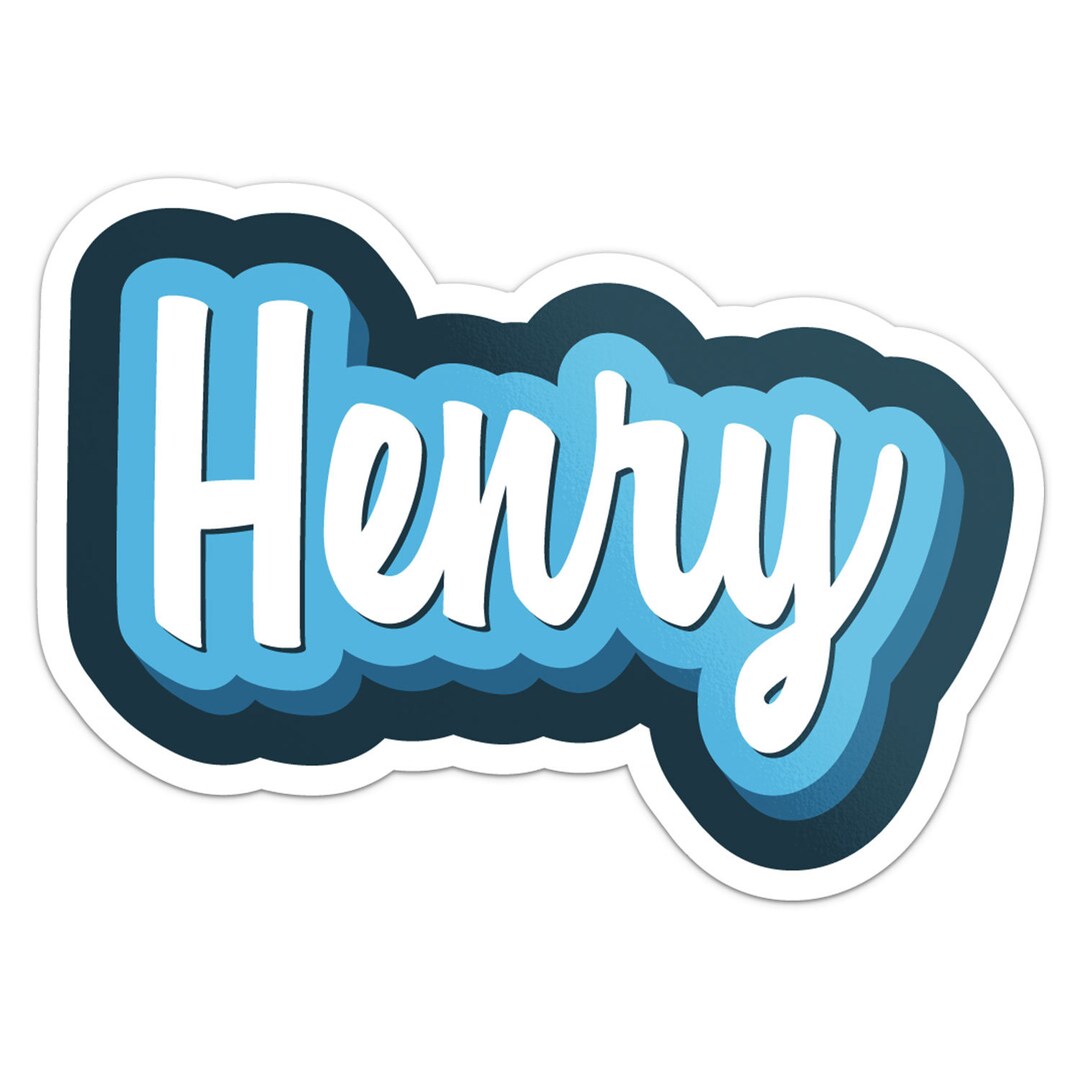 Cartoon Henry Name Sticker Car Bumper Decal - Etsy