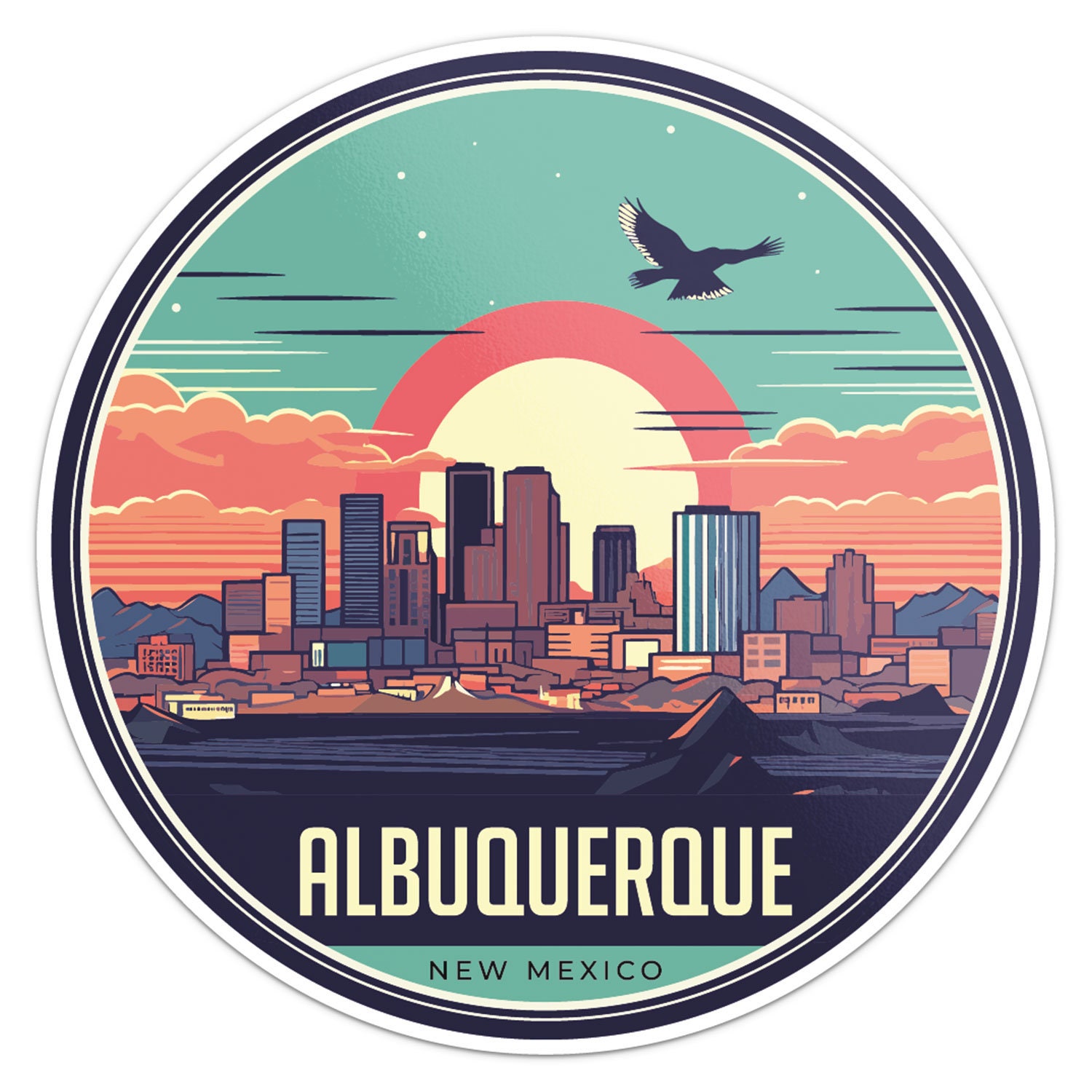 Albuquerque City Sticker Car Bumper Decal - Etsy