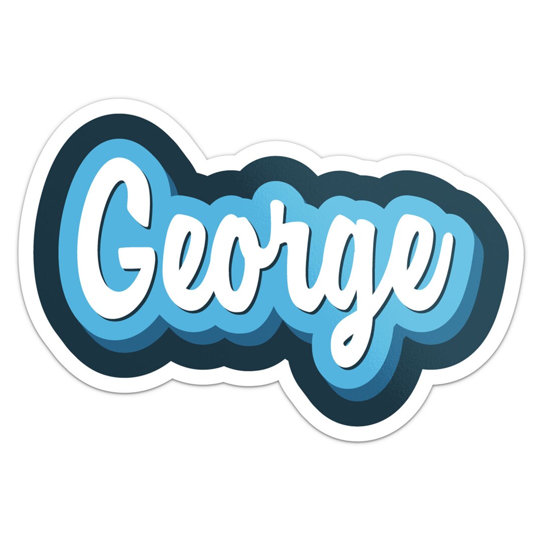 Cartoon George Name Sticker Car Bumper Decal - Etsy