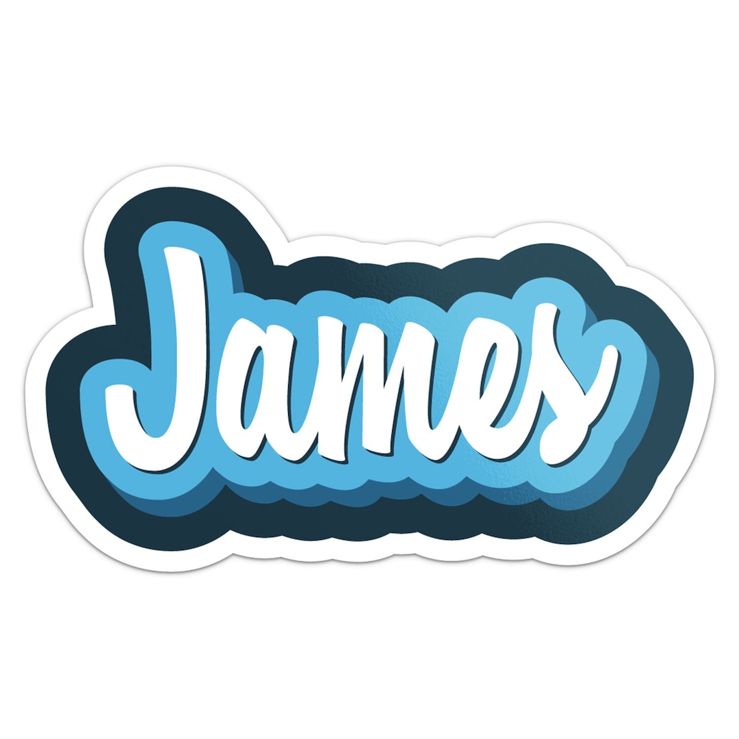 Cartoon James Name Sticker Car Bumper Decal - Etsy