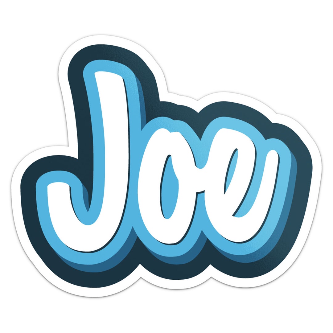 Cartoon Joe Name Sticker Car Bumper Decal - Etsy
