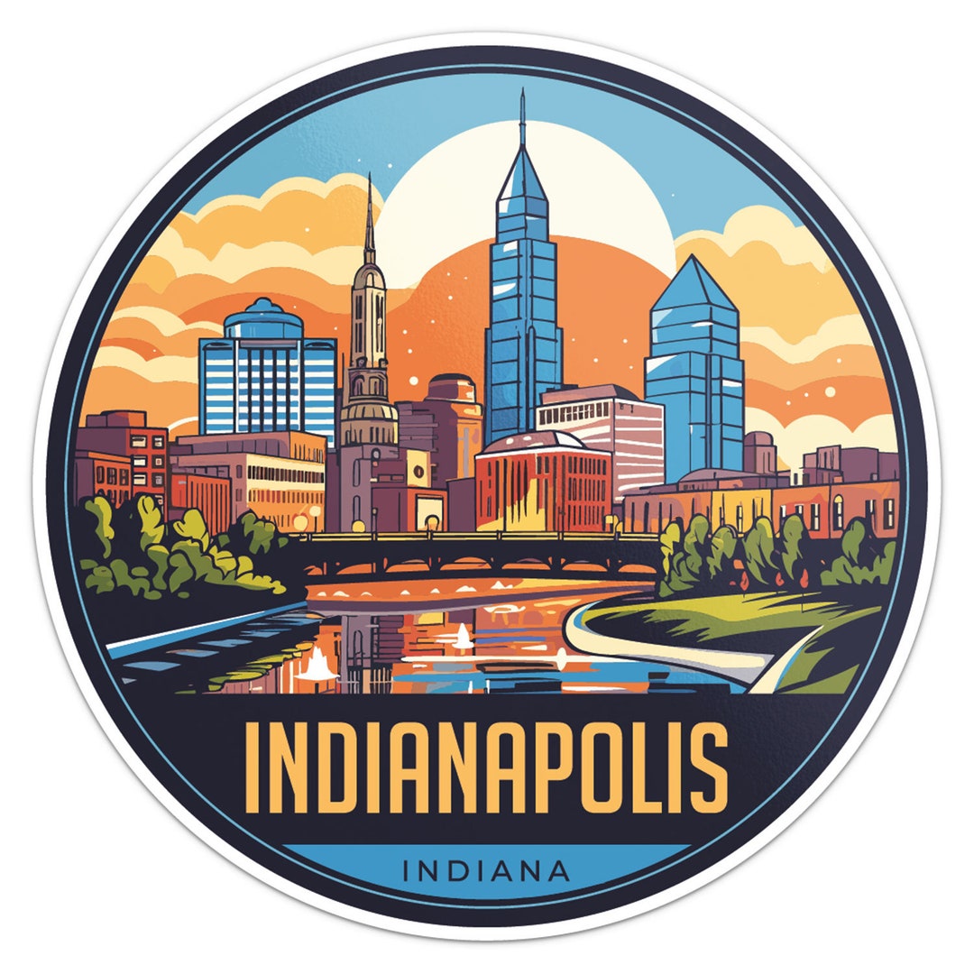 Indianapolis City Sticker Car Bumper Decal - Etsy