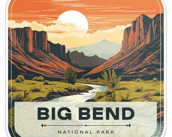 Sunset Big Bend National Park Sticker Car Bumper Decal - Etsy
