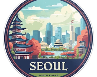 South Korea Seoul City Sticker Car Bumper Vinyl Decal - Etsy