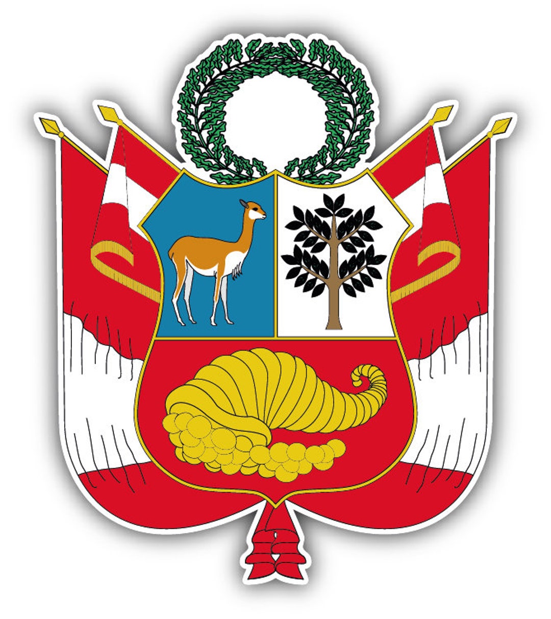 Peru Coat of Arms Car Bumper Sticker Decal - Etsy