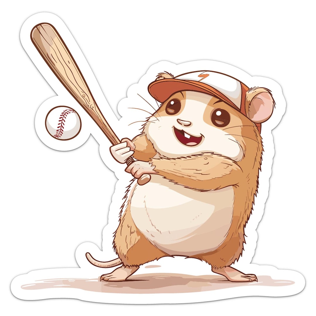 Baseball Hamster Car Bumper Sticker Decal - Etsy