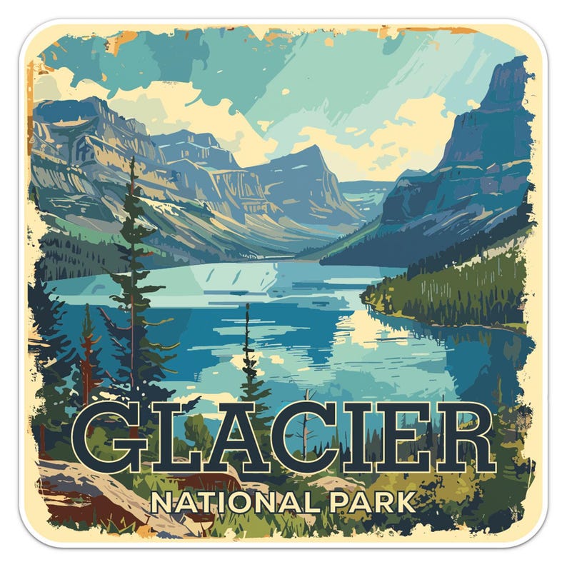 Glacier National Park Car Bumper Sticker Decal - Etsy