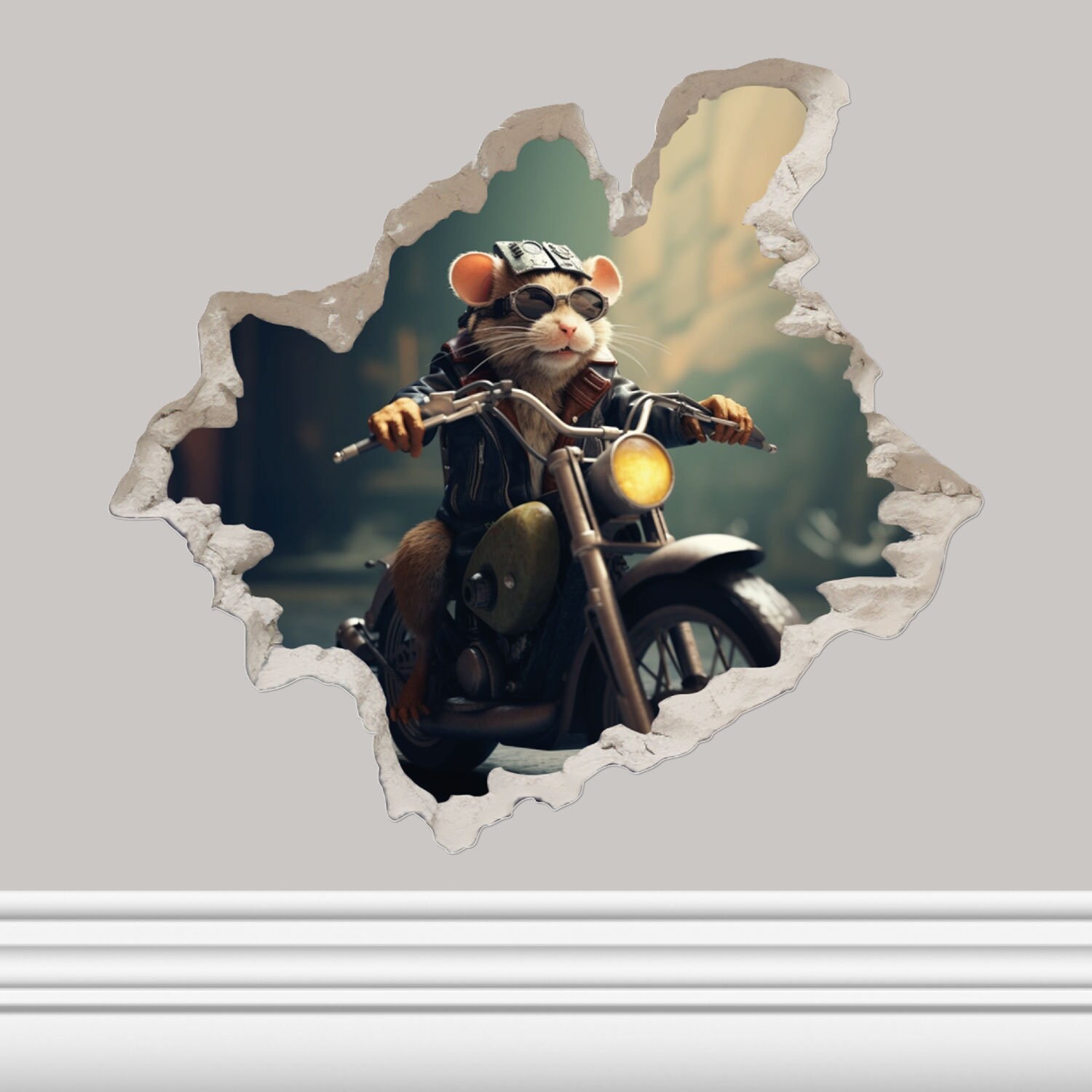 Biker Mouse in Mouse Hole Vinyl Sticker Car Bumper Decal - Etsy