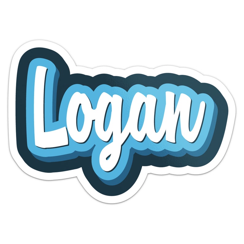 Cartoon Logan Name Sticker Car Bumper Decal - Etsy