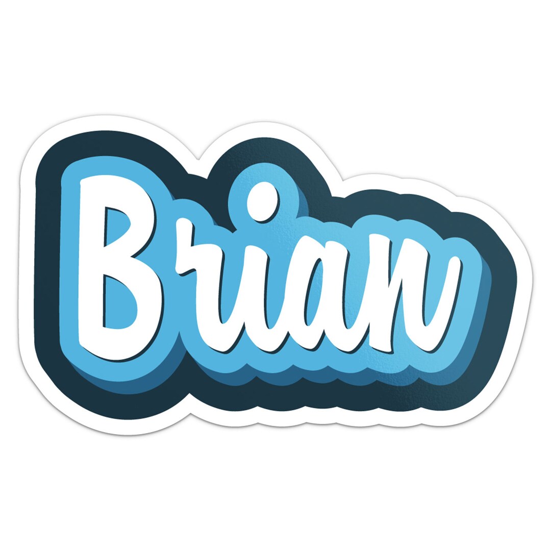Cartoon Brian Name Sticker Car Bumper Decal - Etsy