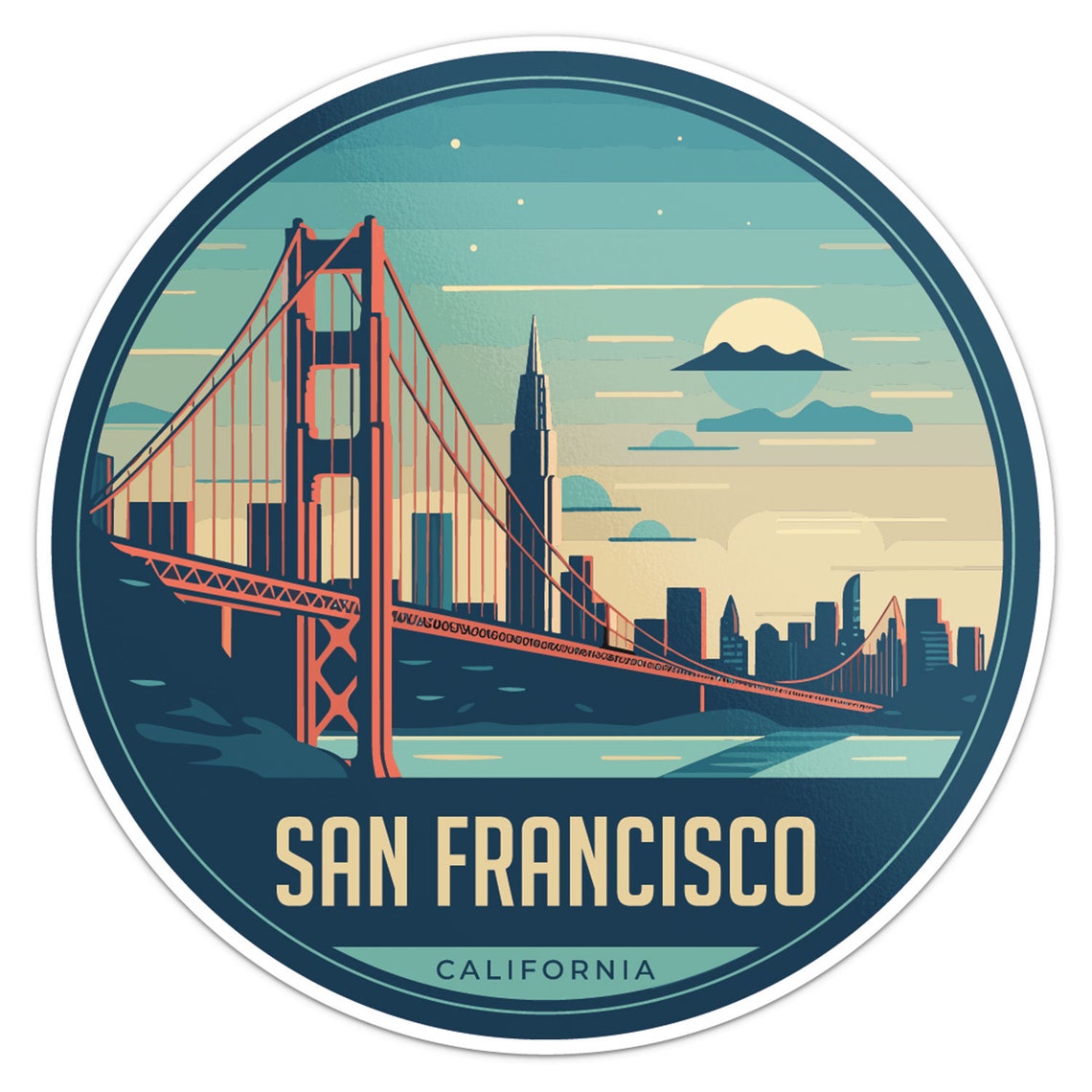San Francisco City Sticker Car Bumper Decal - Etsy