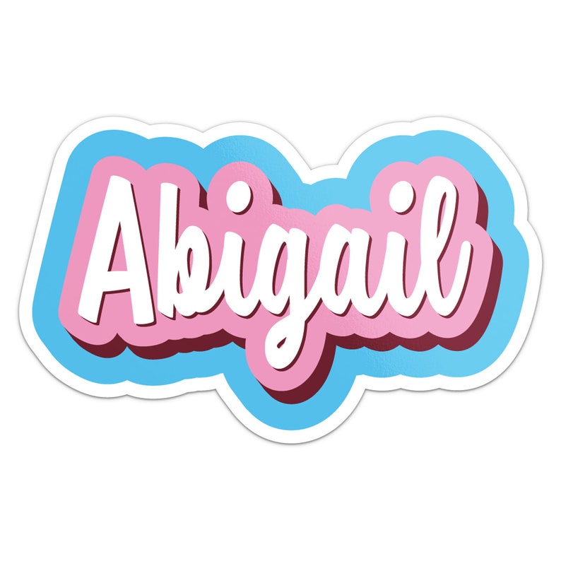 Cartoon Abigail Name Sticker Car Bumper Decal - Etsy