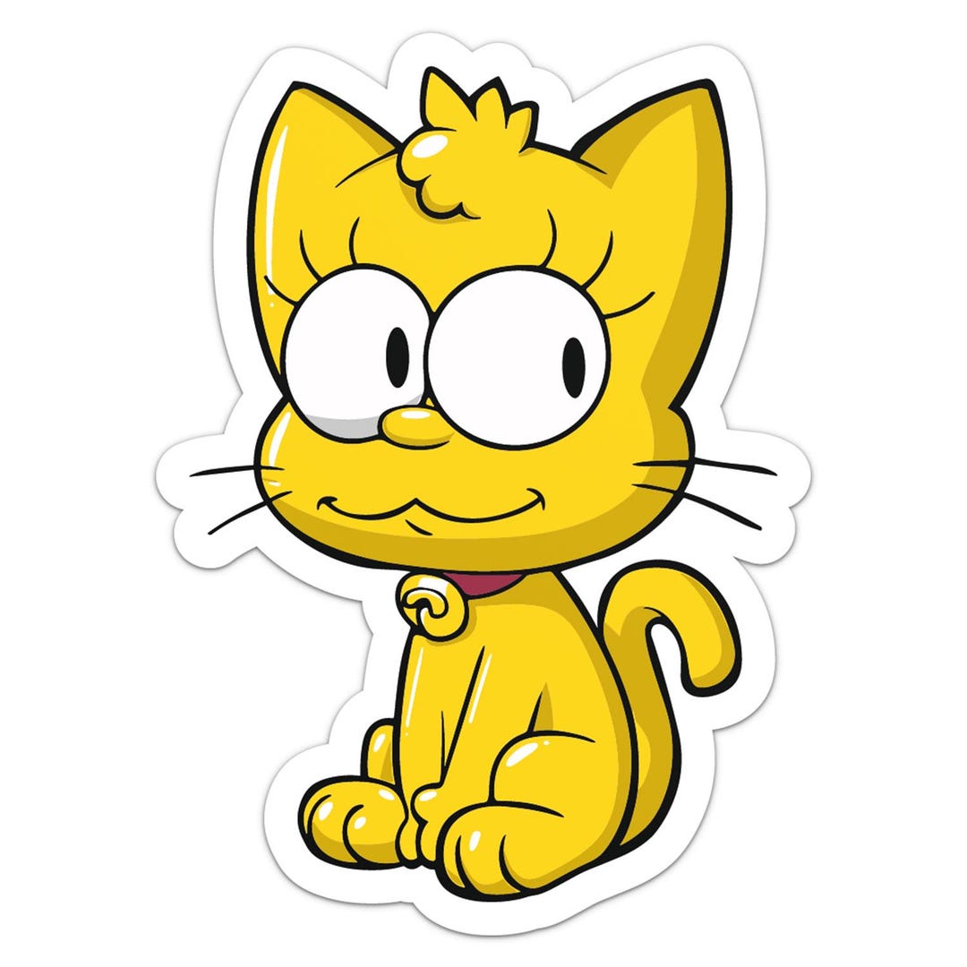 Cartoon Yellow Cat Car Bumper Sticker Decal - Etsy