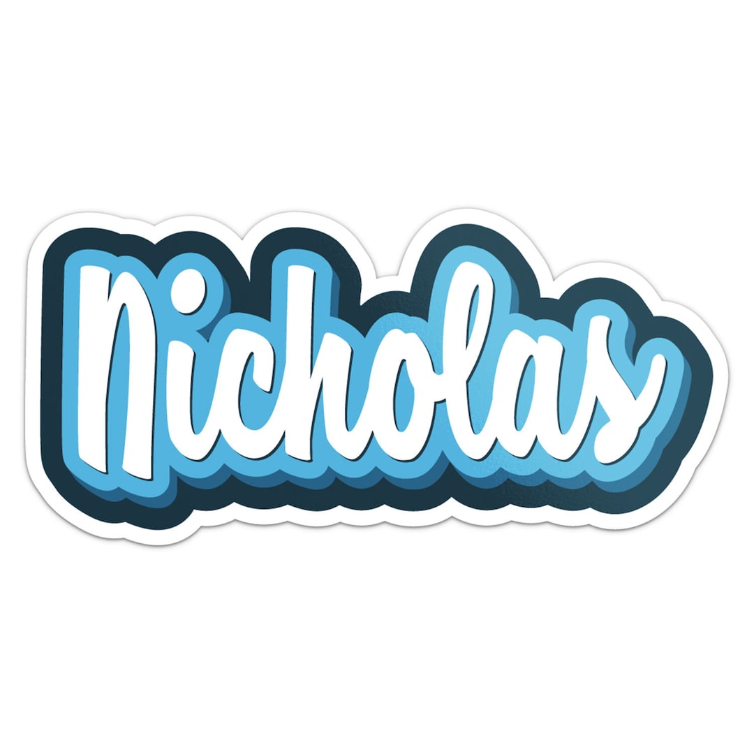 Cartoon Nicholas Name Sticker Car Bumper Decal - Etsy