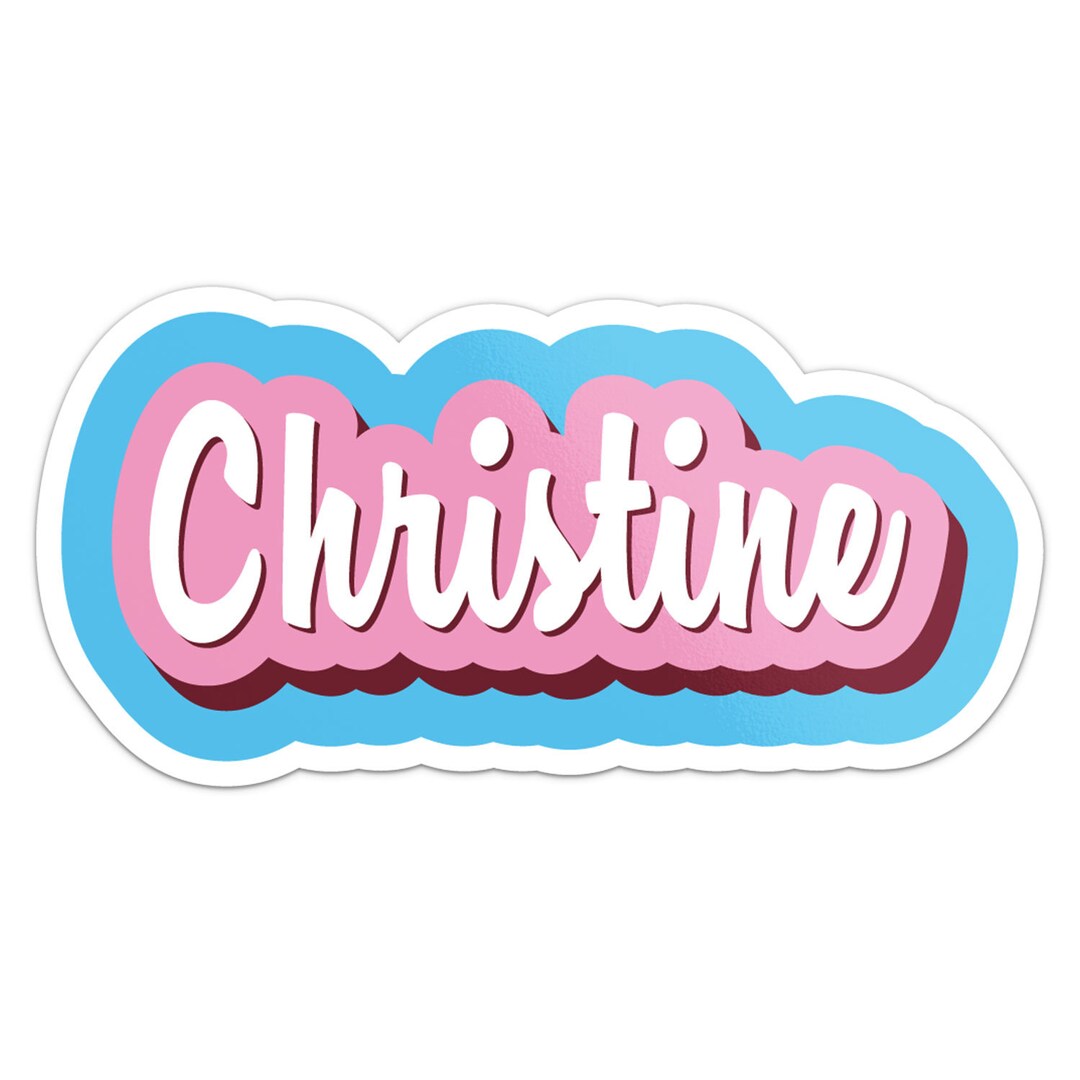 Cartoon Christine Name Sticker Car Bumper Decal - Etsy