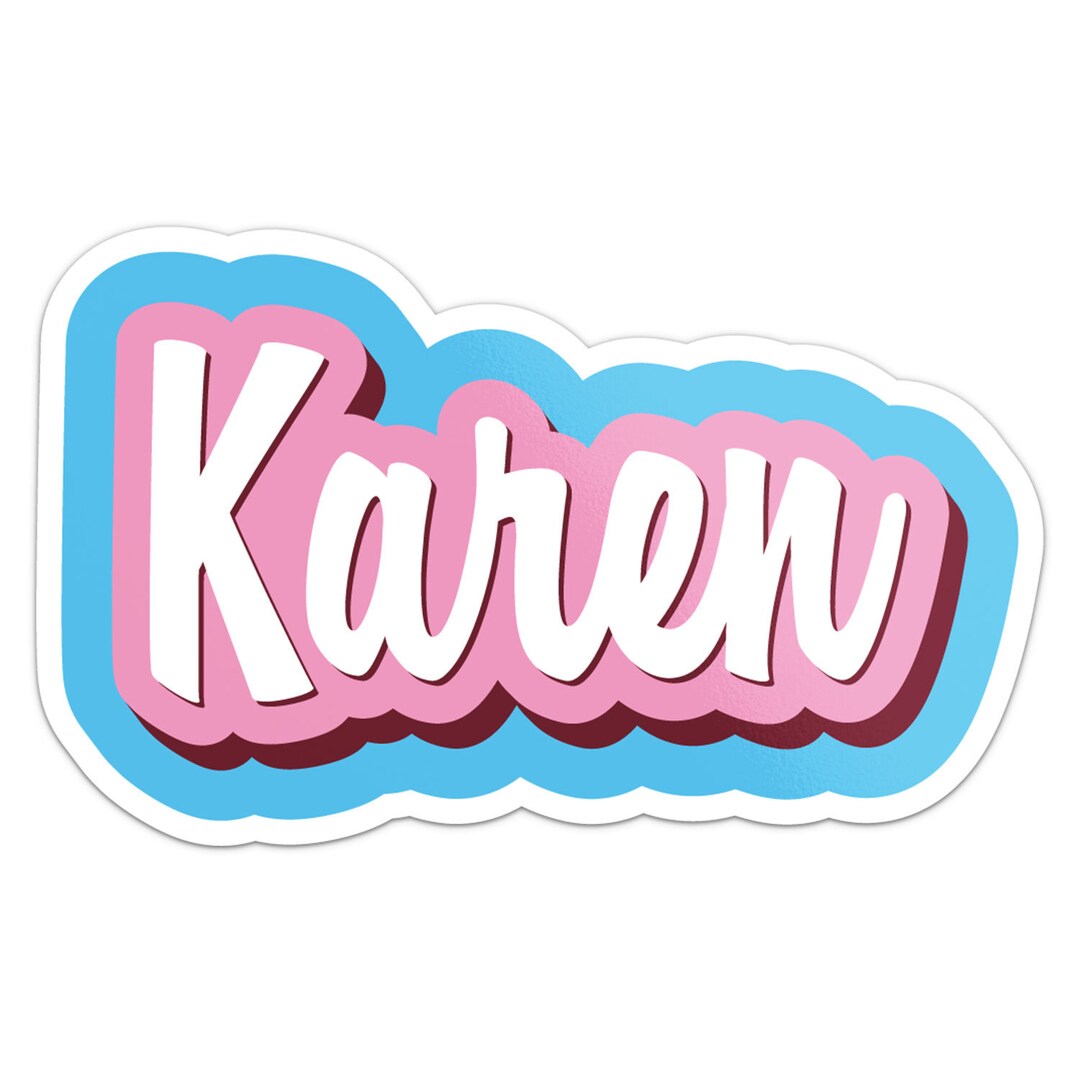 Cartoon Karen Name Sticker Car Bumper Decal - Etsy