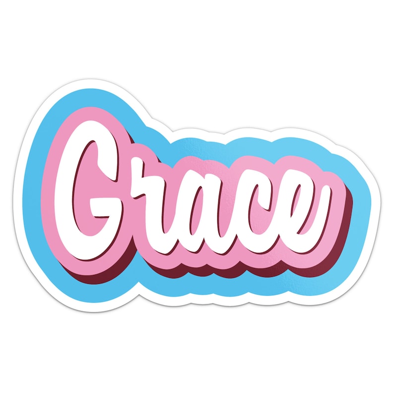 Cartoon Grace Name Sticker Car Bumper Decal - Etsy
