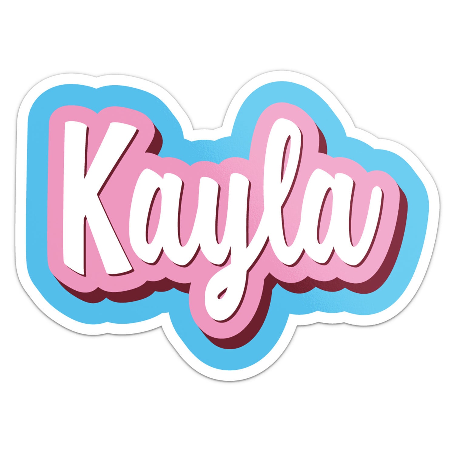 Cartoon Kayla Name Sticker Car Bumper Decal - Etsy