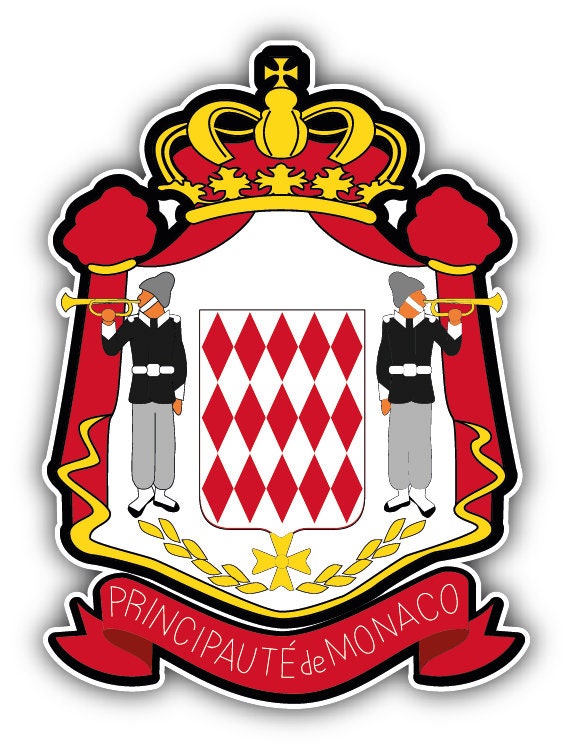 Monaco Coat of Arms Car Bumper Sticker Decal - Etsy