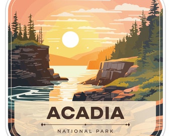 Sunset Acadia National Park Sticker Car Bumper Decal - Etsy