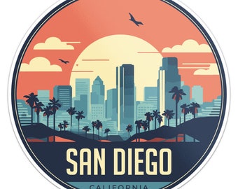 A5 Sticker Sheet San Diego Landmarks Vinyl Stickers California America ...