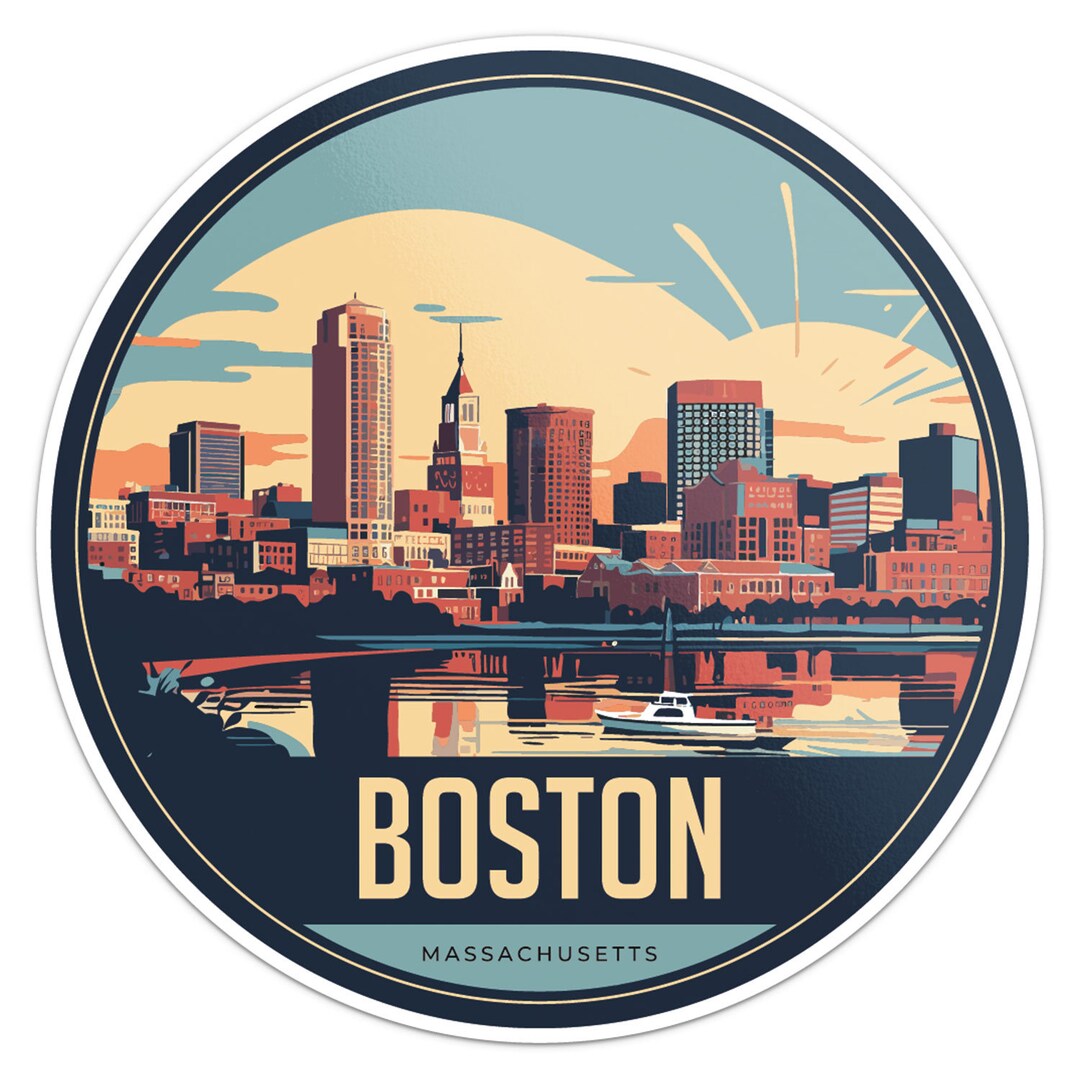 Boston City Sticker Car Bumper Decal - Etsy