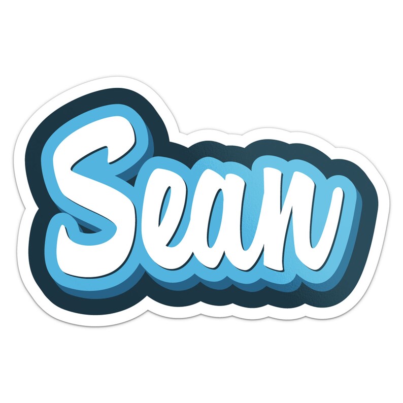 Cartoon Sean Name Sticker Car Bumper Decal - Etsy