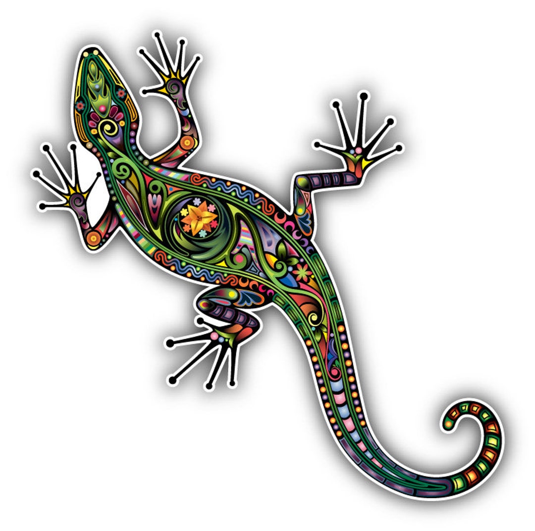 Cheerful Lizard Car Bumper Sticker Decal - Etsy