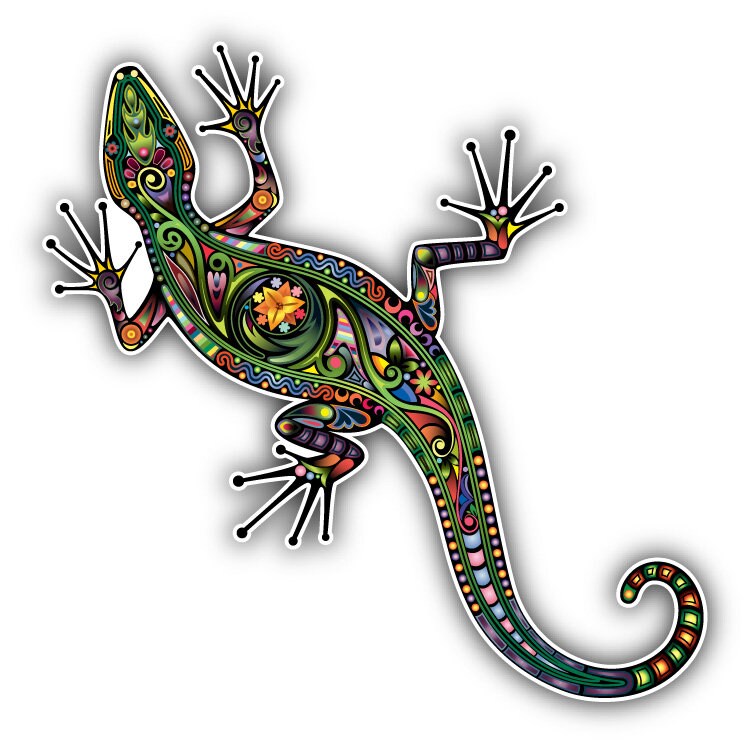Cheerful Lizard Car Bumper Sticker Decal - Etsy