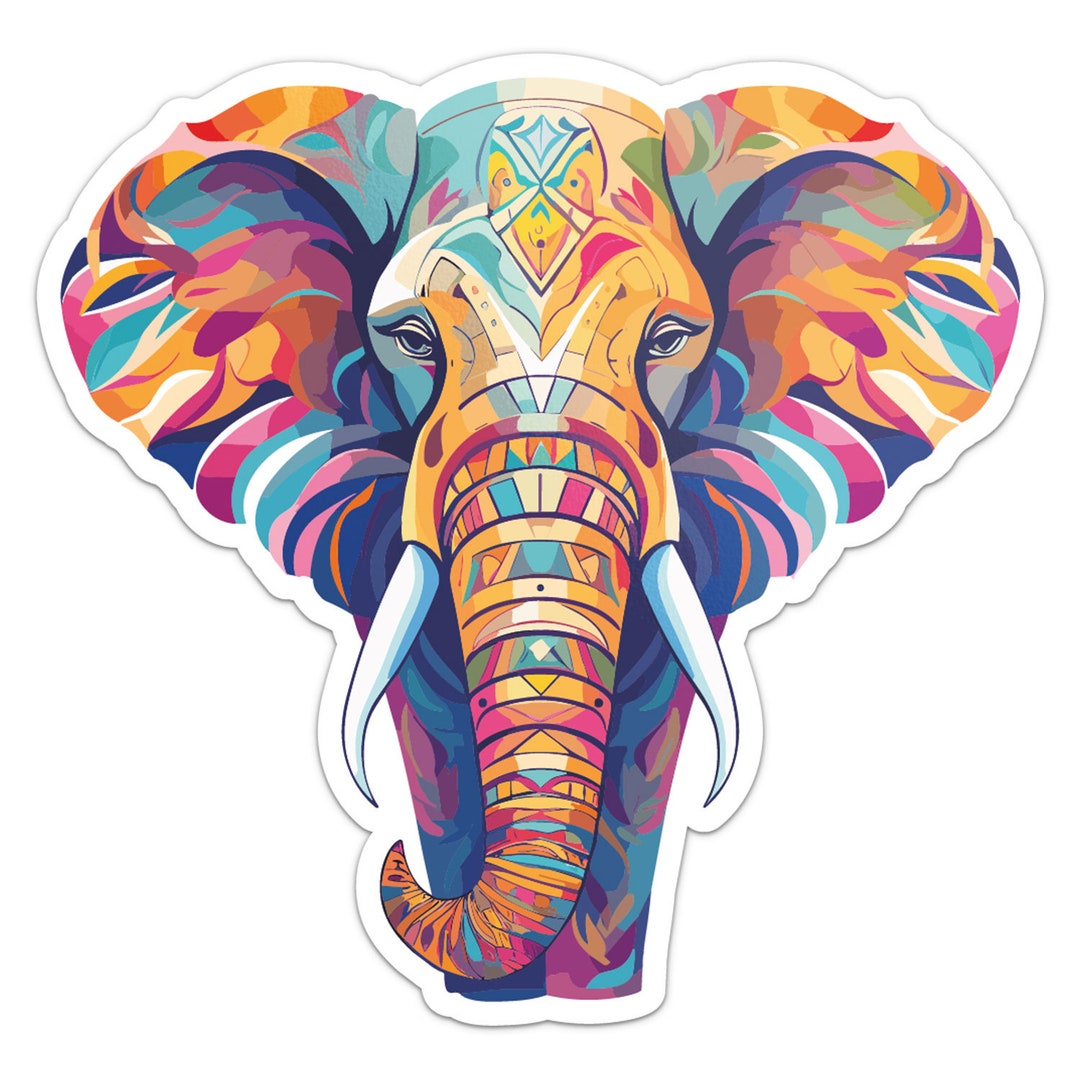 Colorful Elephant Animal Sticker Car Bumper Decal - Etsy