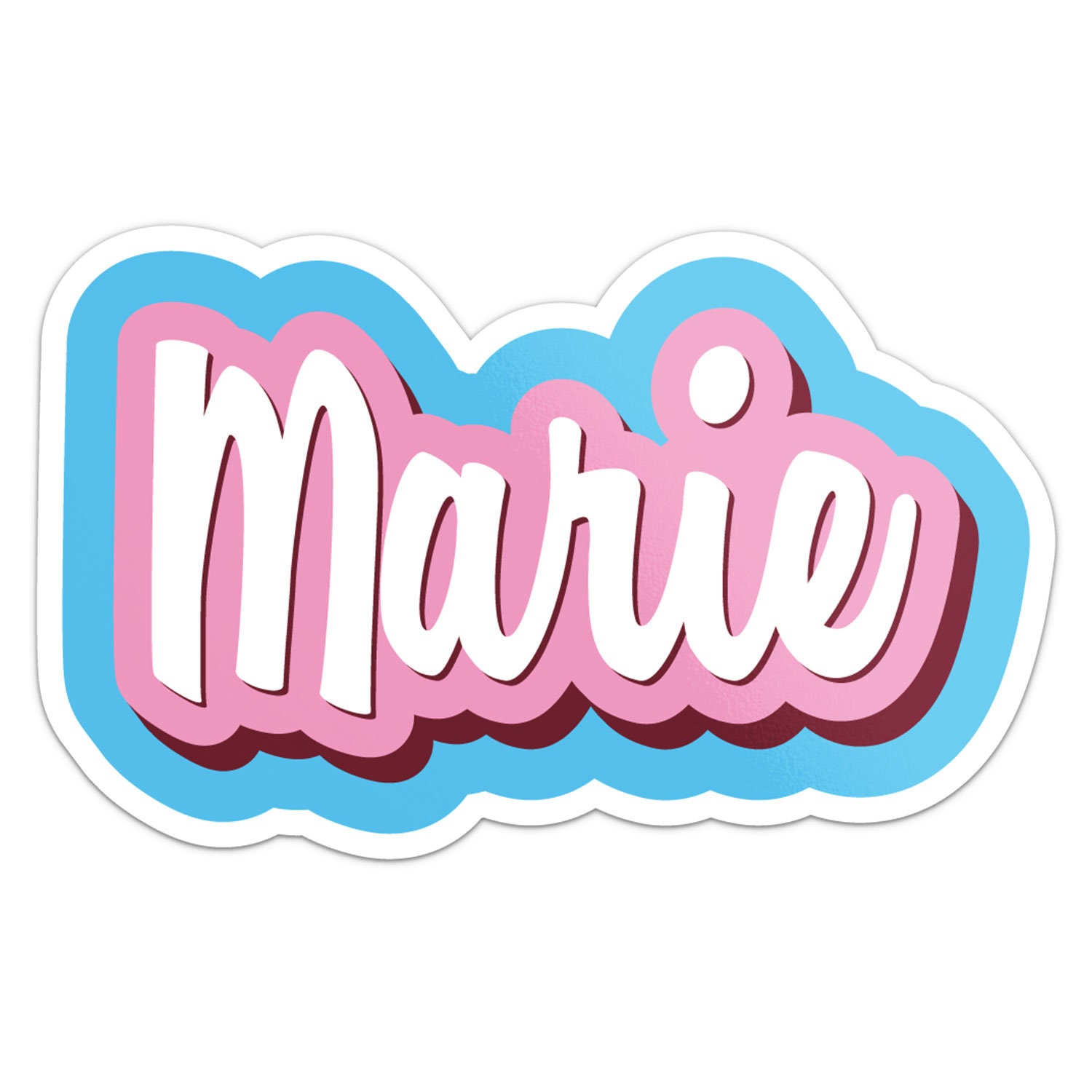 Cartoon Marie Name Sticker Car Bumper Decal - Etsy