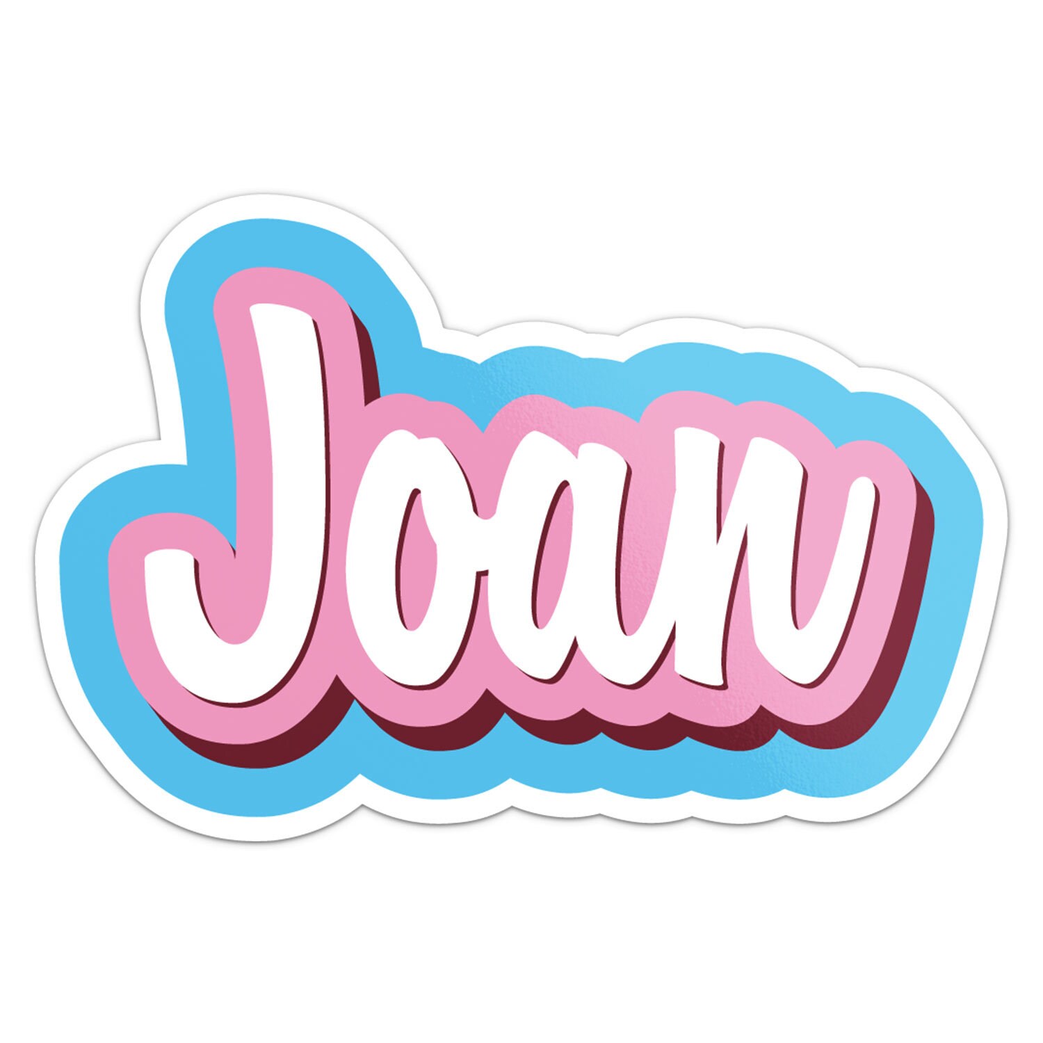 Cartoon Joan Name Sticker Car Bumper Decal - Etsy