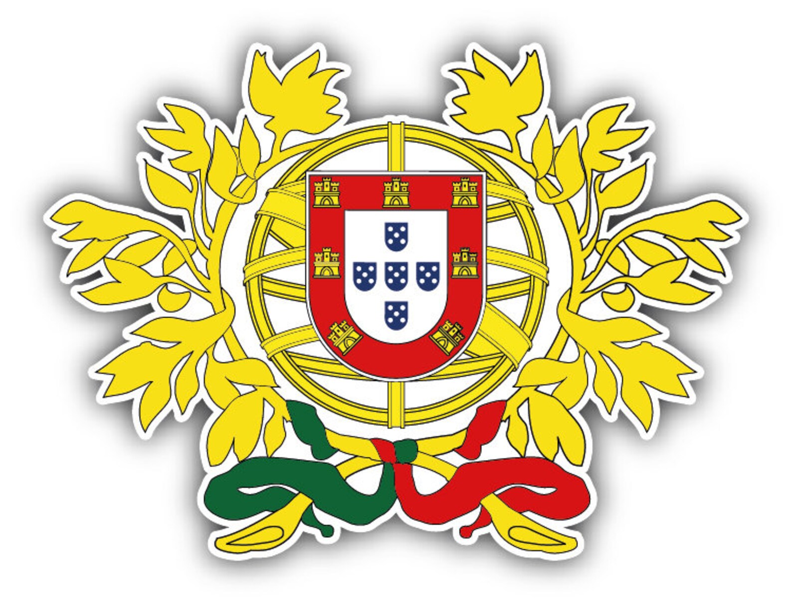 Portugal Coat of Arms Car Bumper Sticker Decal - Etsy