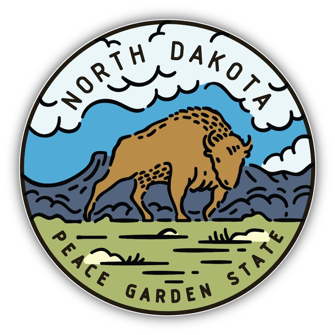 North Dakota USA State Retro Vintage Vinyl Sticker Decal - Etsy