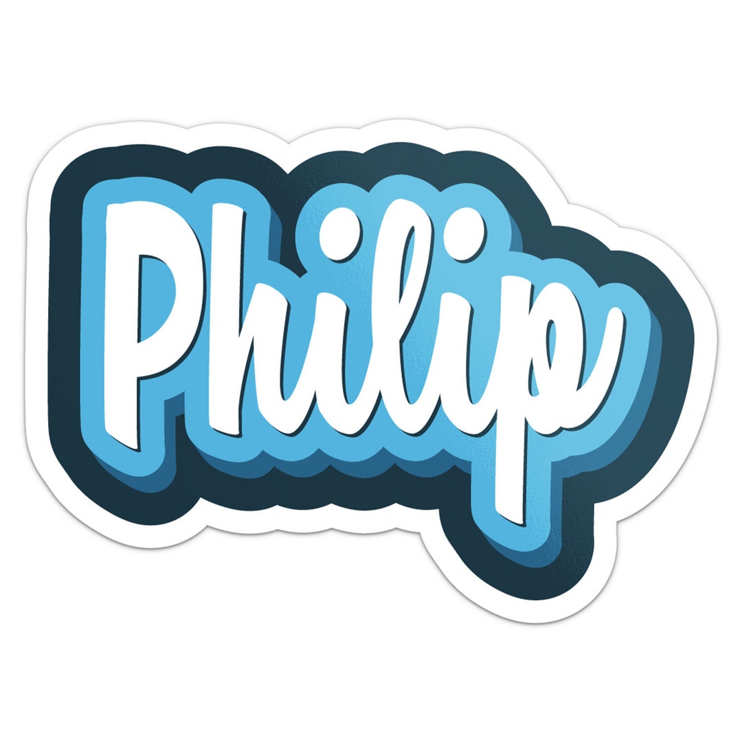 Cartoon Philip Name Sticker Car Bumper Decal - Etsy