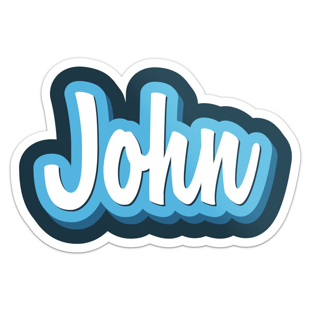 Cartoon John Name Sticker Car Bumper Decal - Etsy