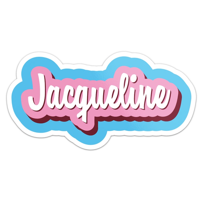 Cartoon Jacqueline Name Sticker Car Bumper Decal - Etsy