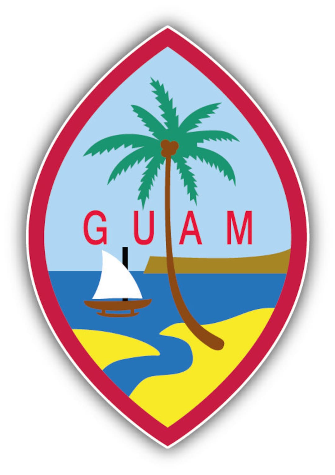 Guam Coat of Arms Car Bumper Sticker Decal - Etsy