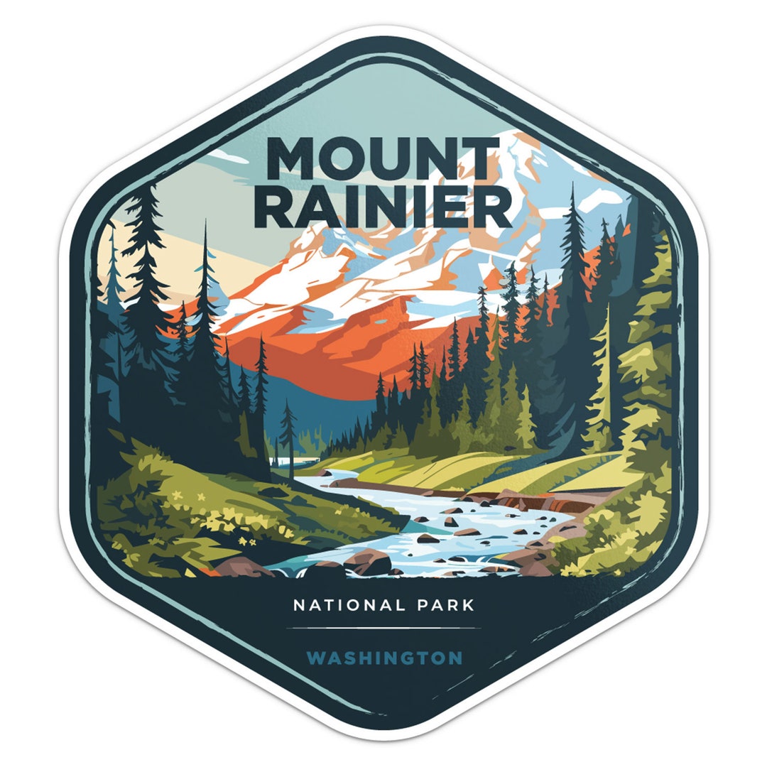 Mount Rainier National Park Sticker Car Bumper Decal - Etsy