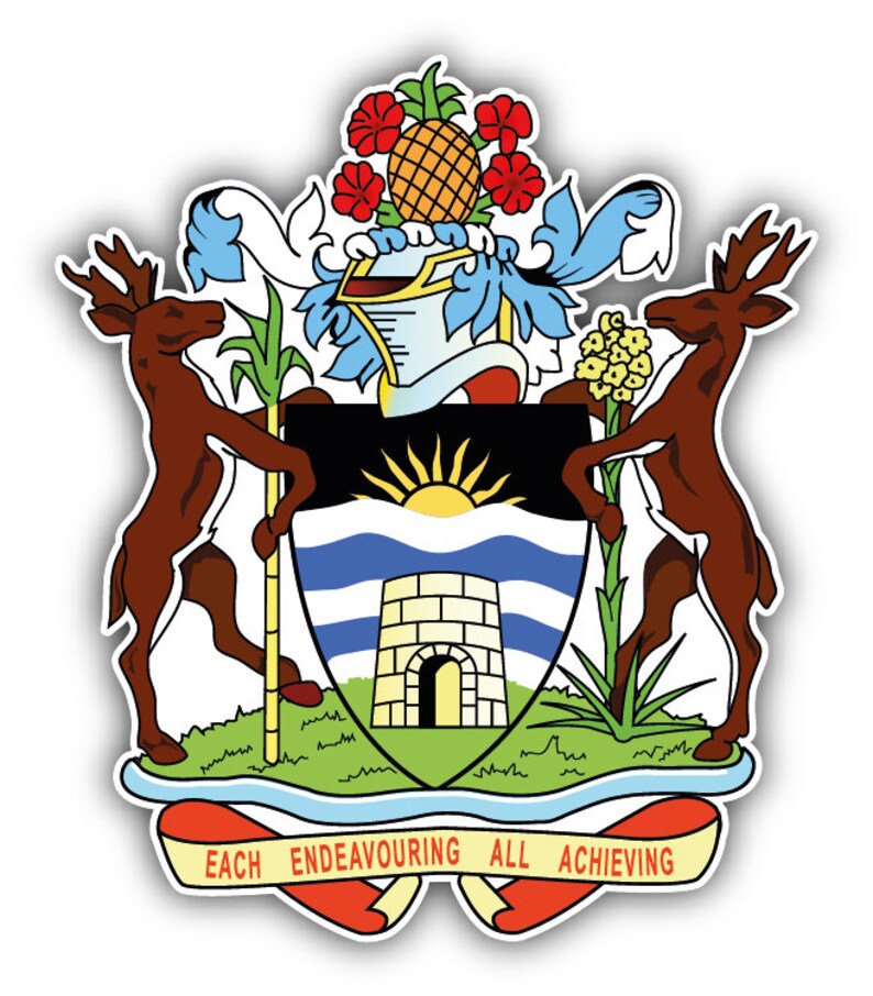 Antigua and Barbuda Coat of Arms Car Bumper Sticker Decal - Etsy