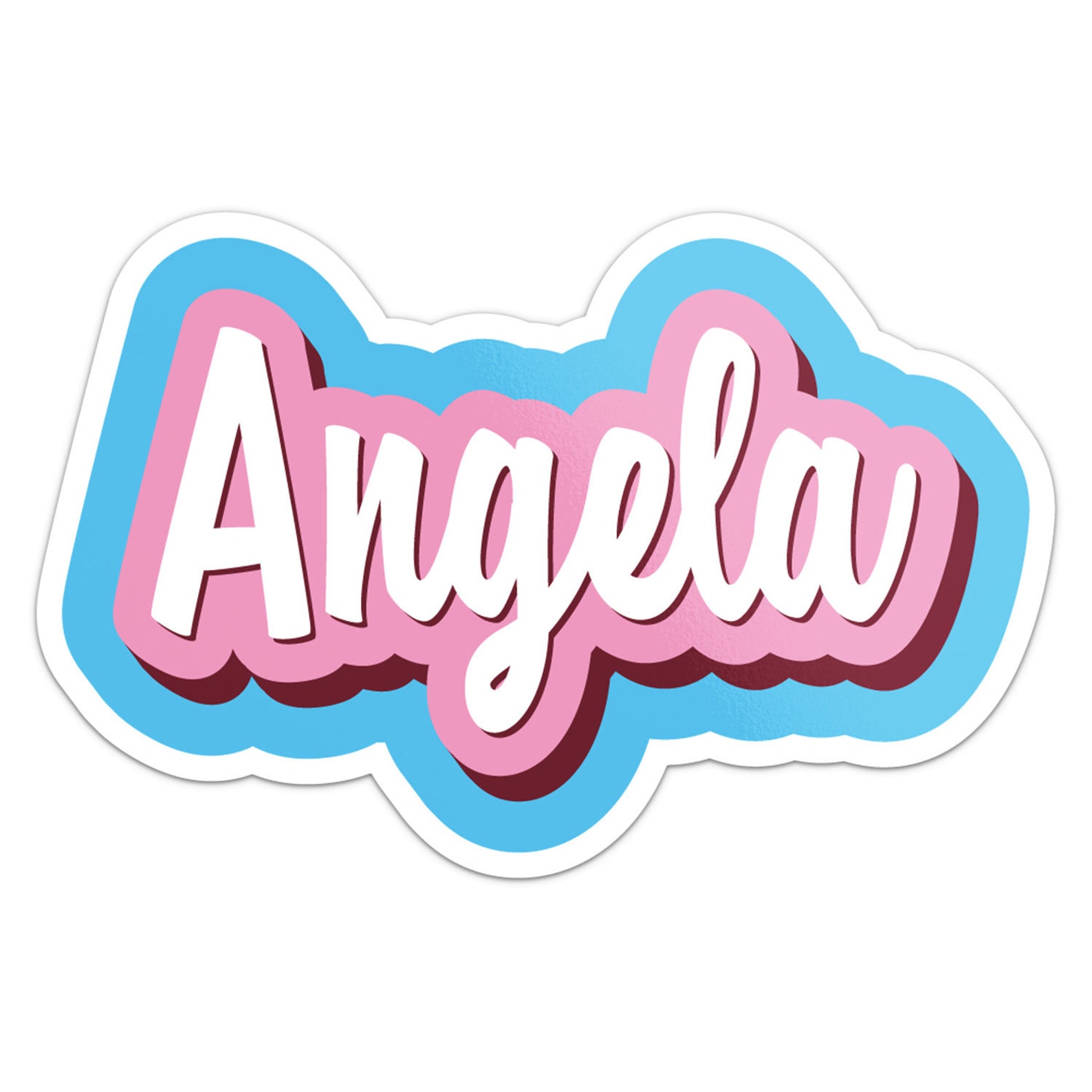 Cartoon Angela Name Sticker Car Bumper Decal - Etsy