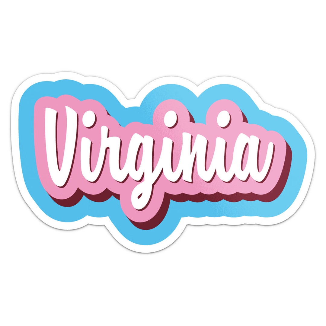 Cartoon Virginia Name Sticker Car Bumper Decal - Etsy